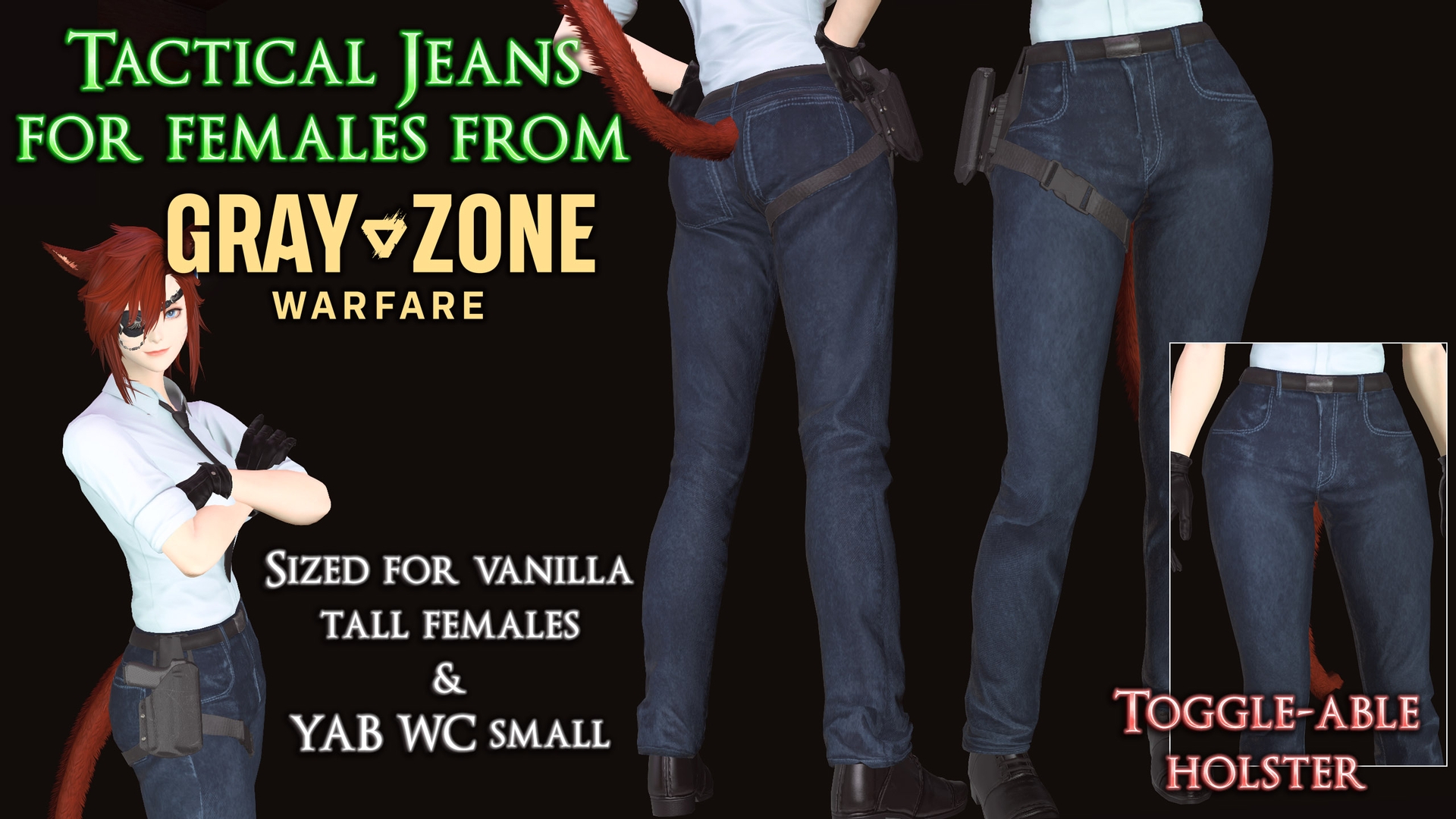 Tactical Jeans for females from Gray Zone Warfare | XIV Mod Archive