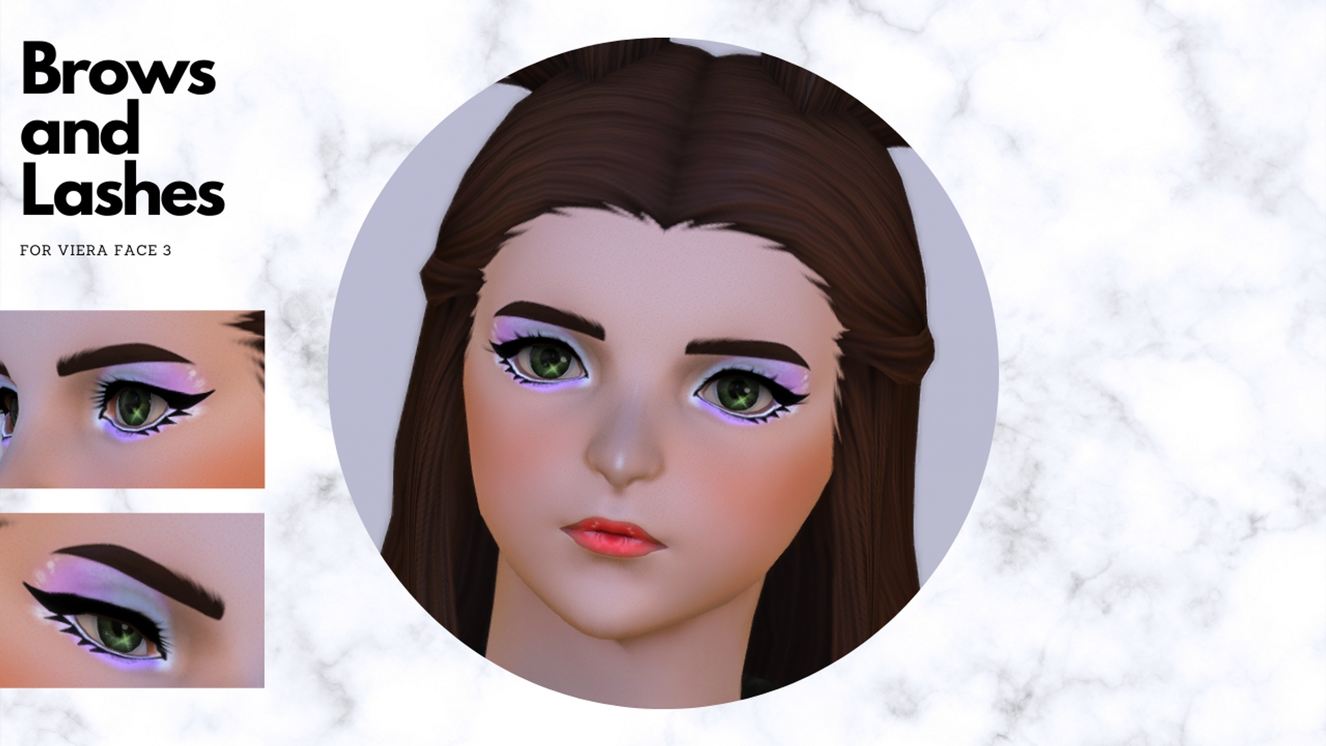 Eyebrows and Lashes for Viera face 3 | XIV Mod Archive