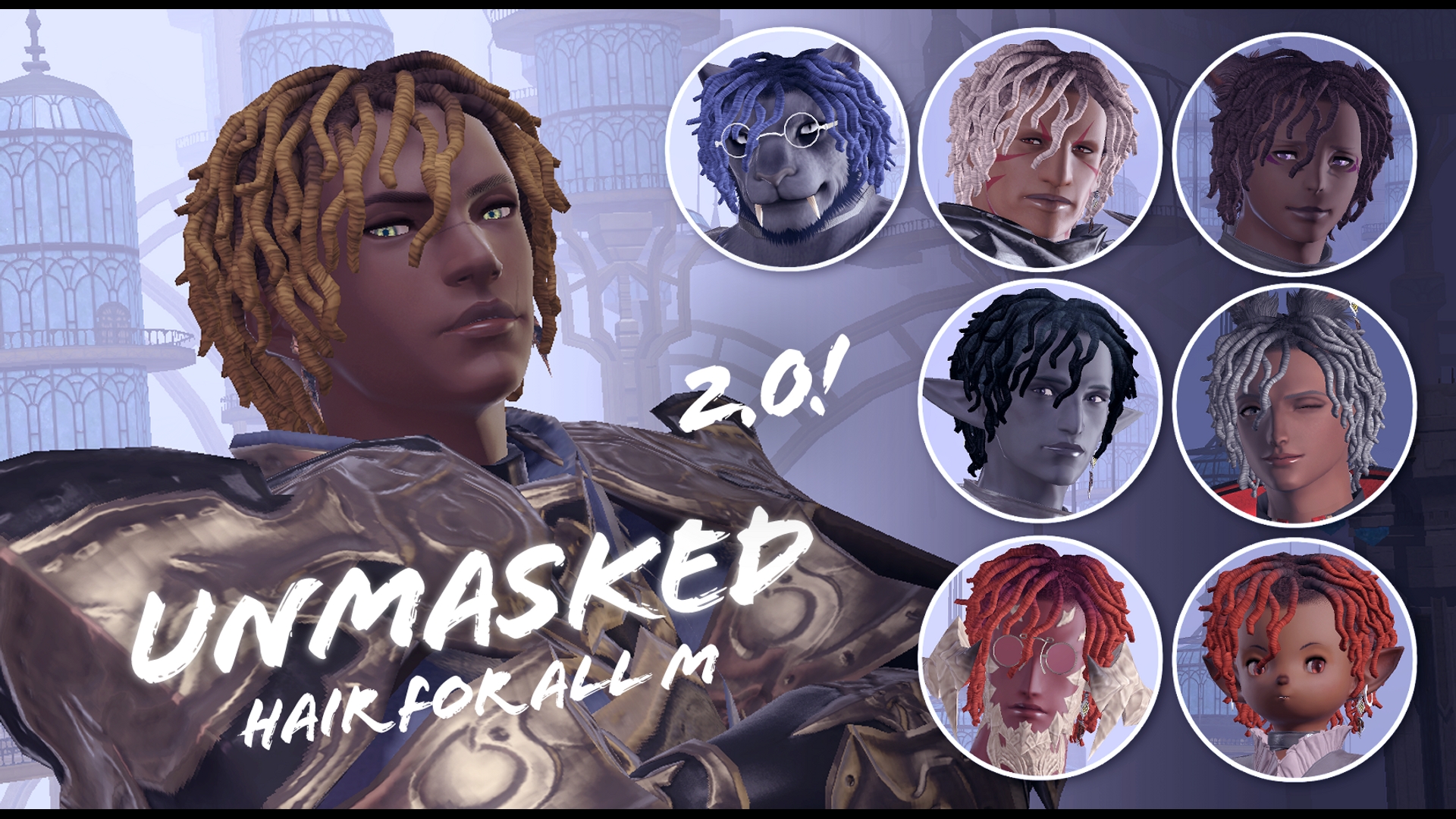 Unmasked - Hair for all M | XIV Mod Archive