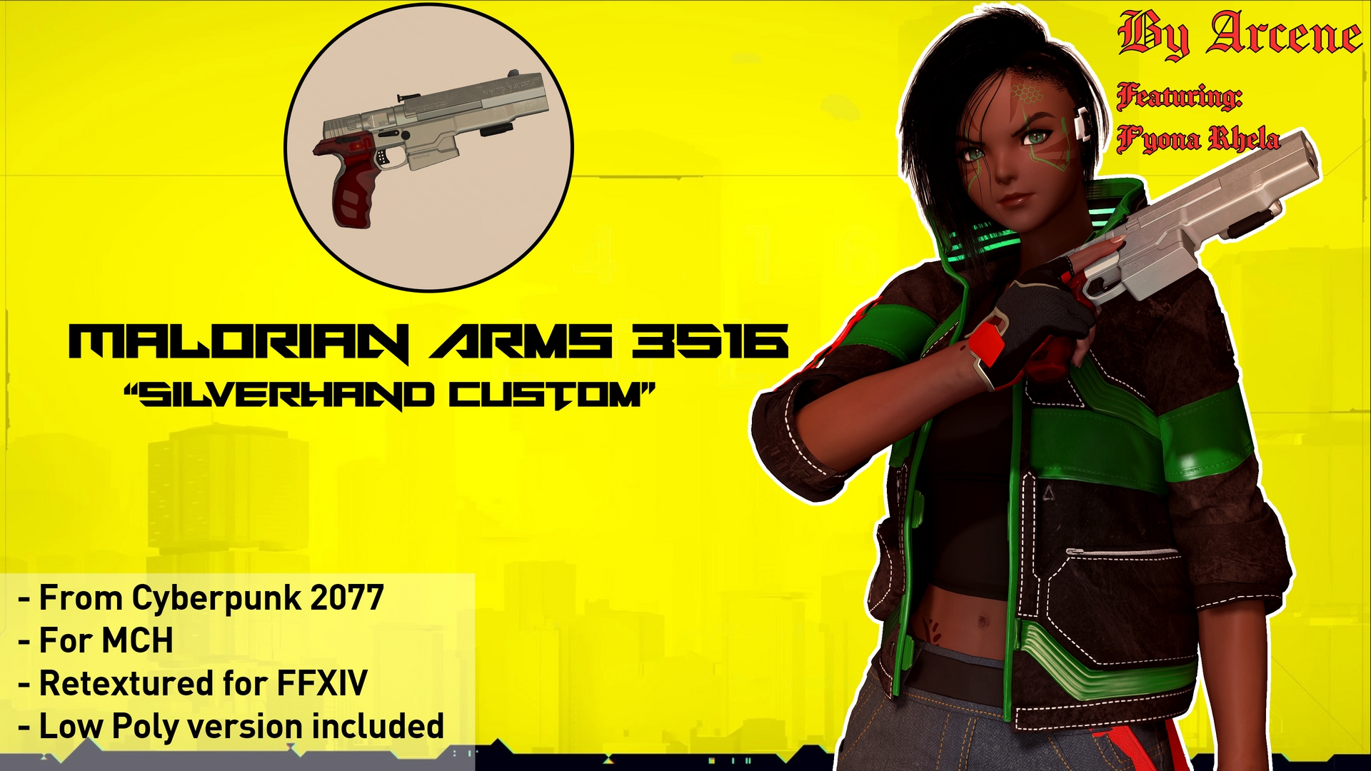 Malorian Arms 3516 from Cyberpunk 2077 | XIV Mod Archive