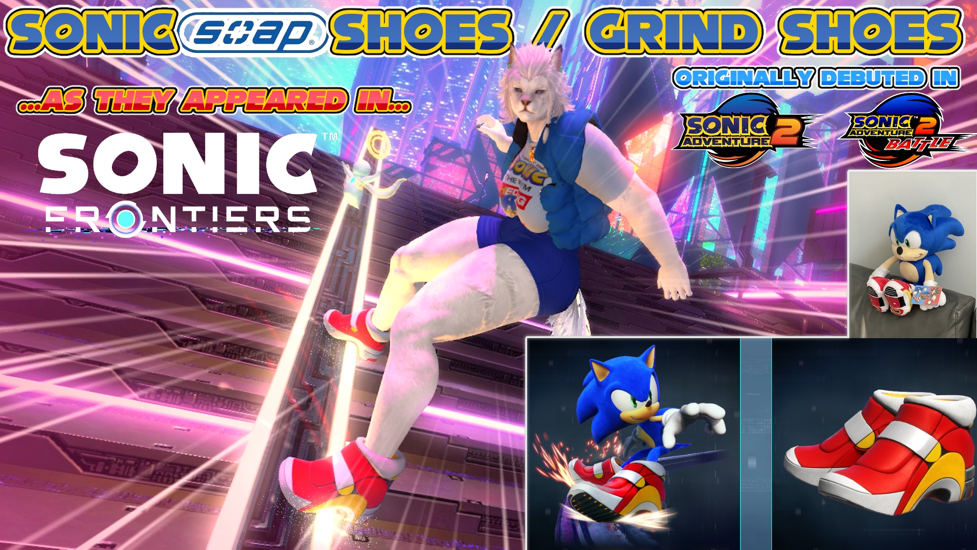 Sonic Adventure 2 Soap Shoes Steetwear High Tops | XIV Mod Archive