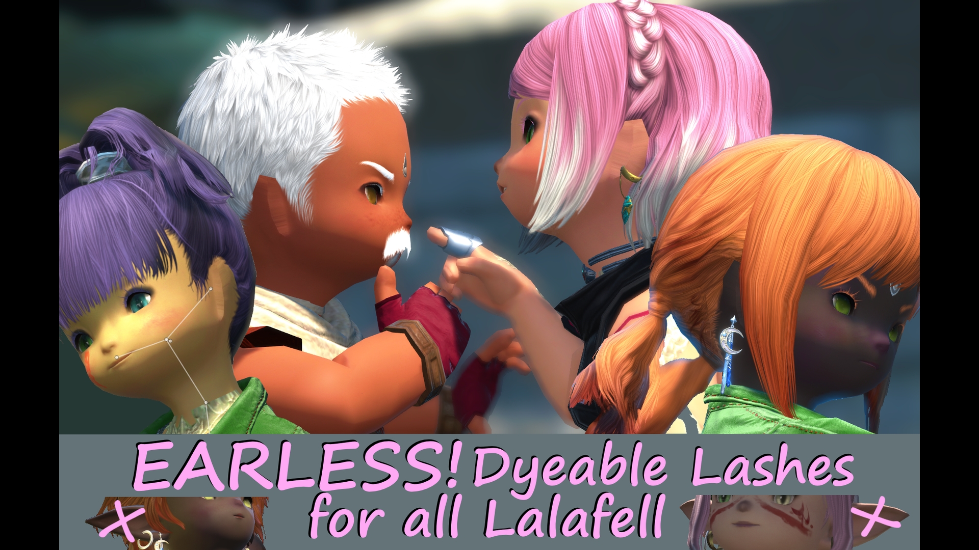 Earless + Dyeable Lashes for all Lala | XIV Mod Archive