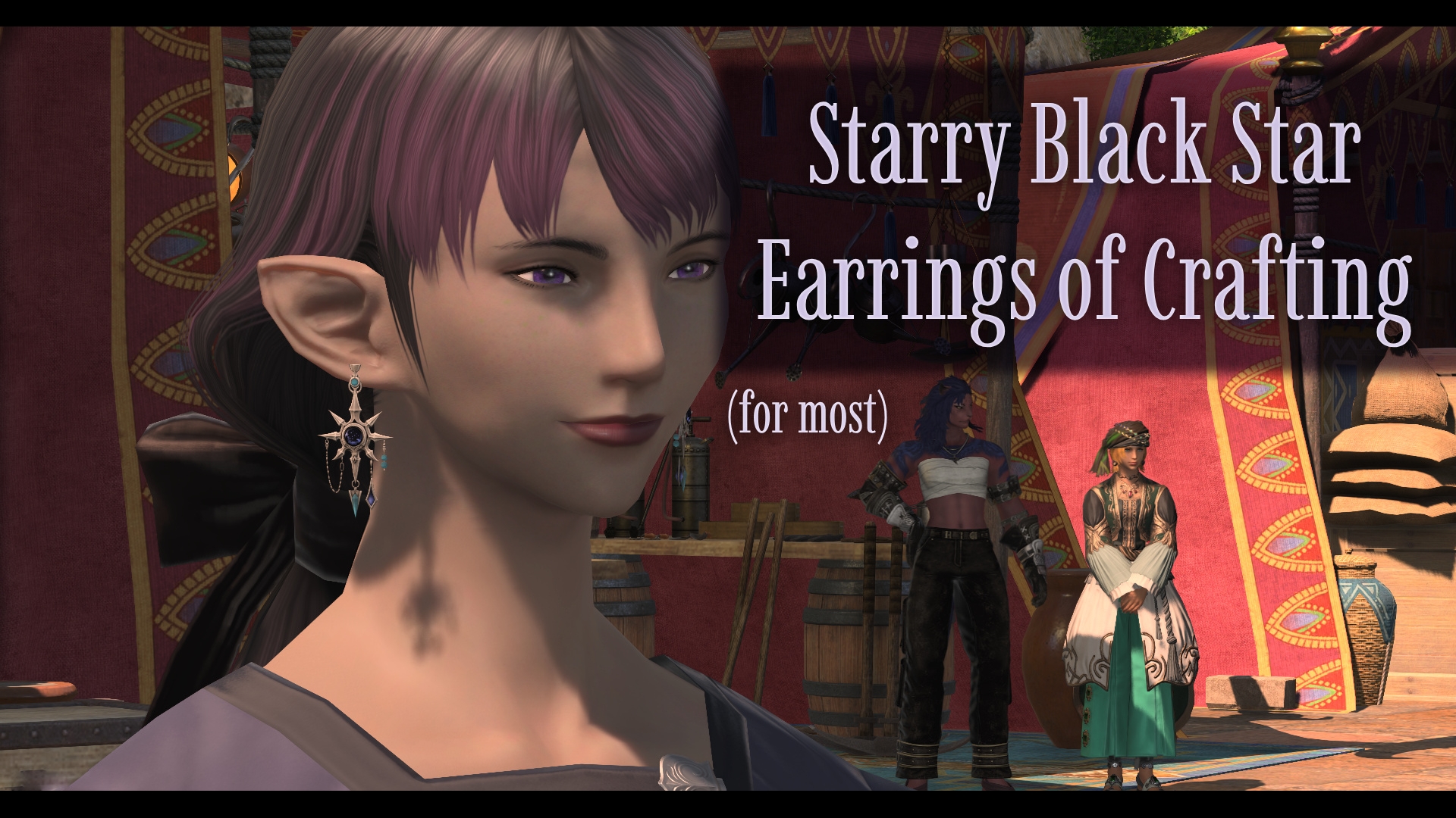 Starry Black Star Earrings of Crafting | XIV Mod Archive
