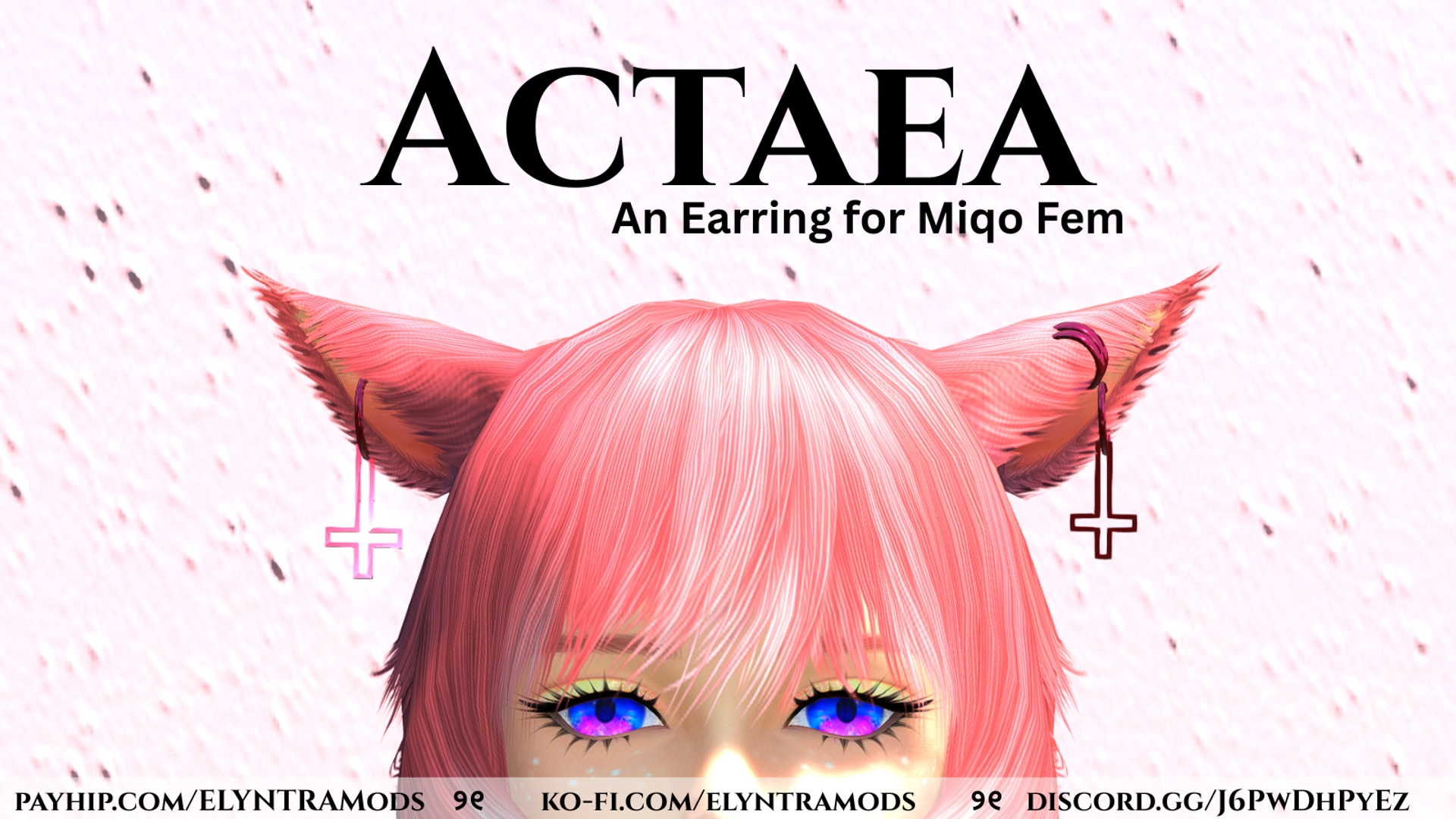 Actaea Earrings - Vanilla Miqo Ears | XIV Mod Archive