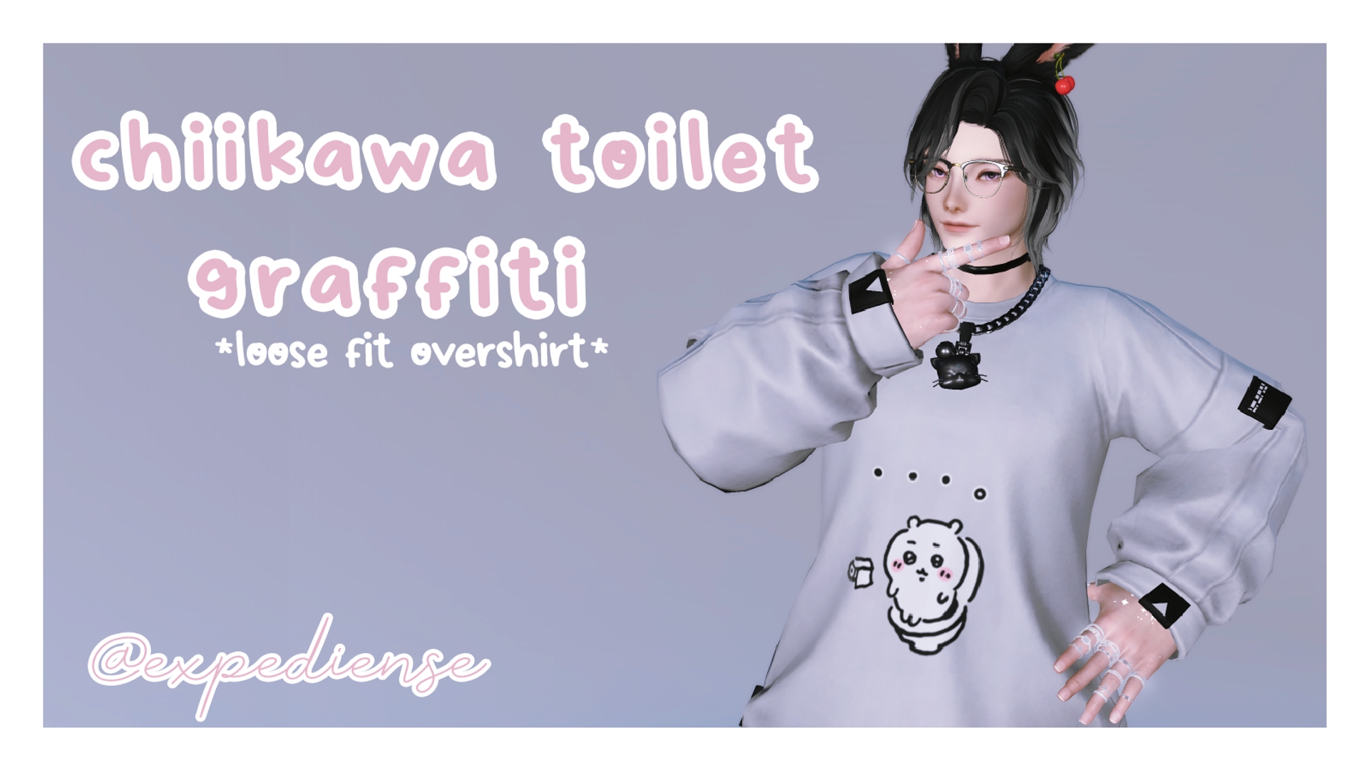 chiikawa toilet graffiti | XIV Mod Archive