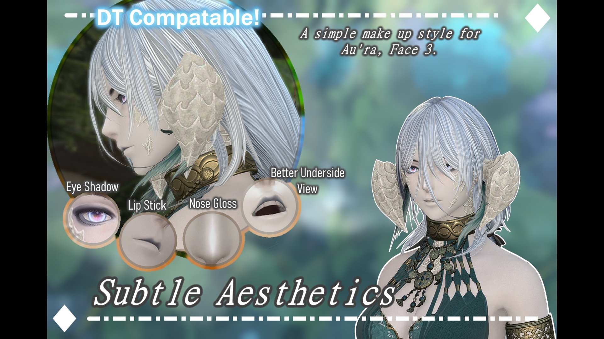 Simple Aesthetics [Au'ra Face 3] | XIV Mod Archive