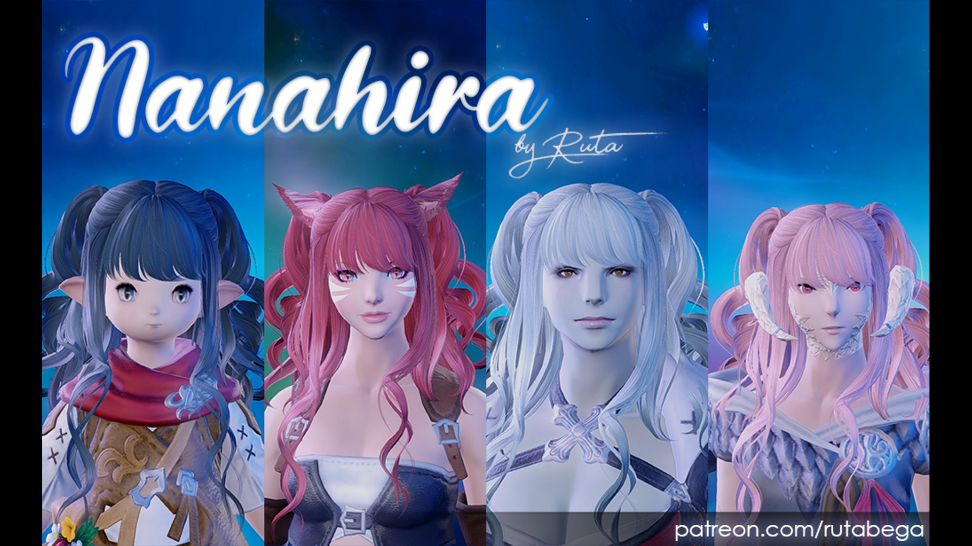 [Ruta's Hair] Nanahira (Twintails) | XIV Mod Archive