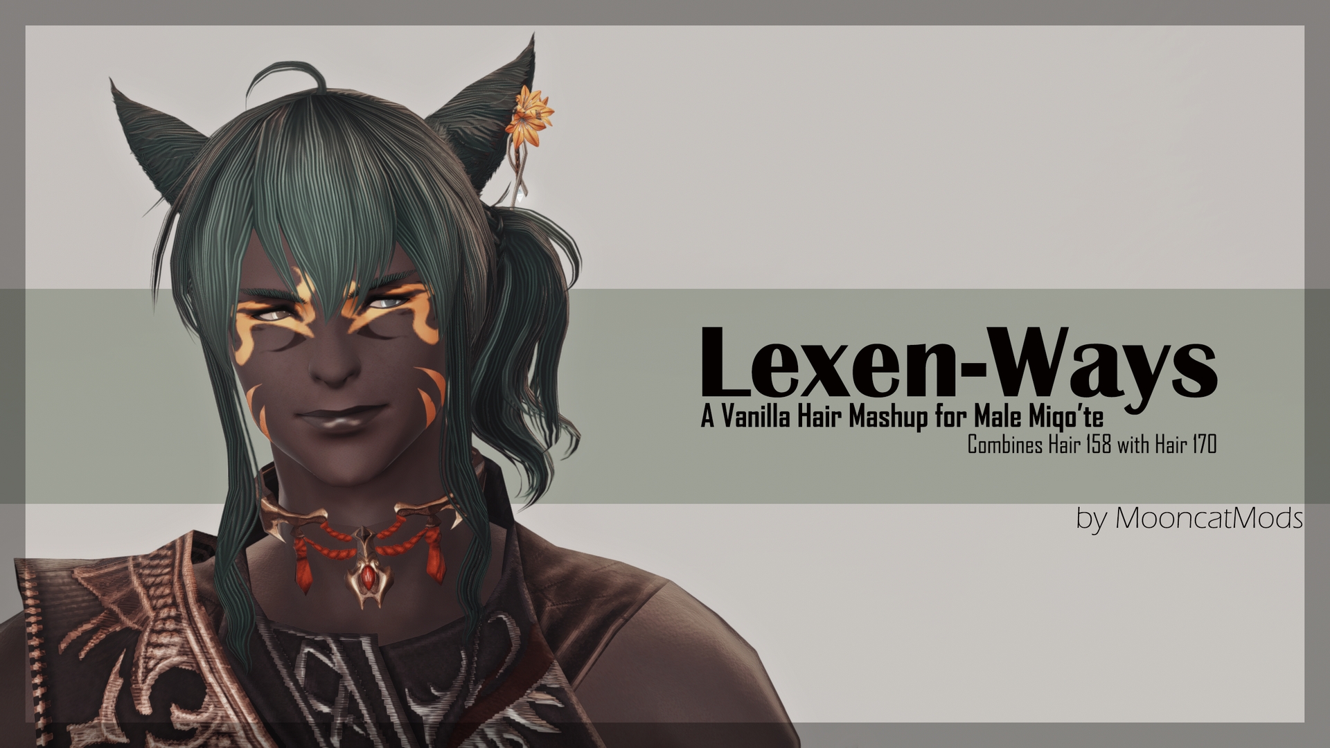 Lexen-Ways - A Vanilla Hair Mashup for Male Miqo'te | XIV Mod Archive