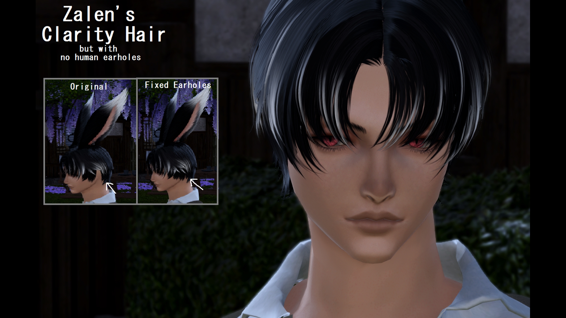 [Hair] - Clarity but with fixed earhole gaps | XIV Mod Archive