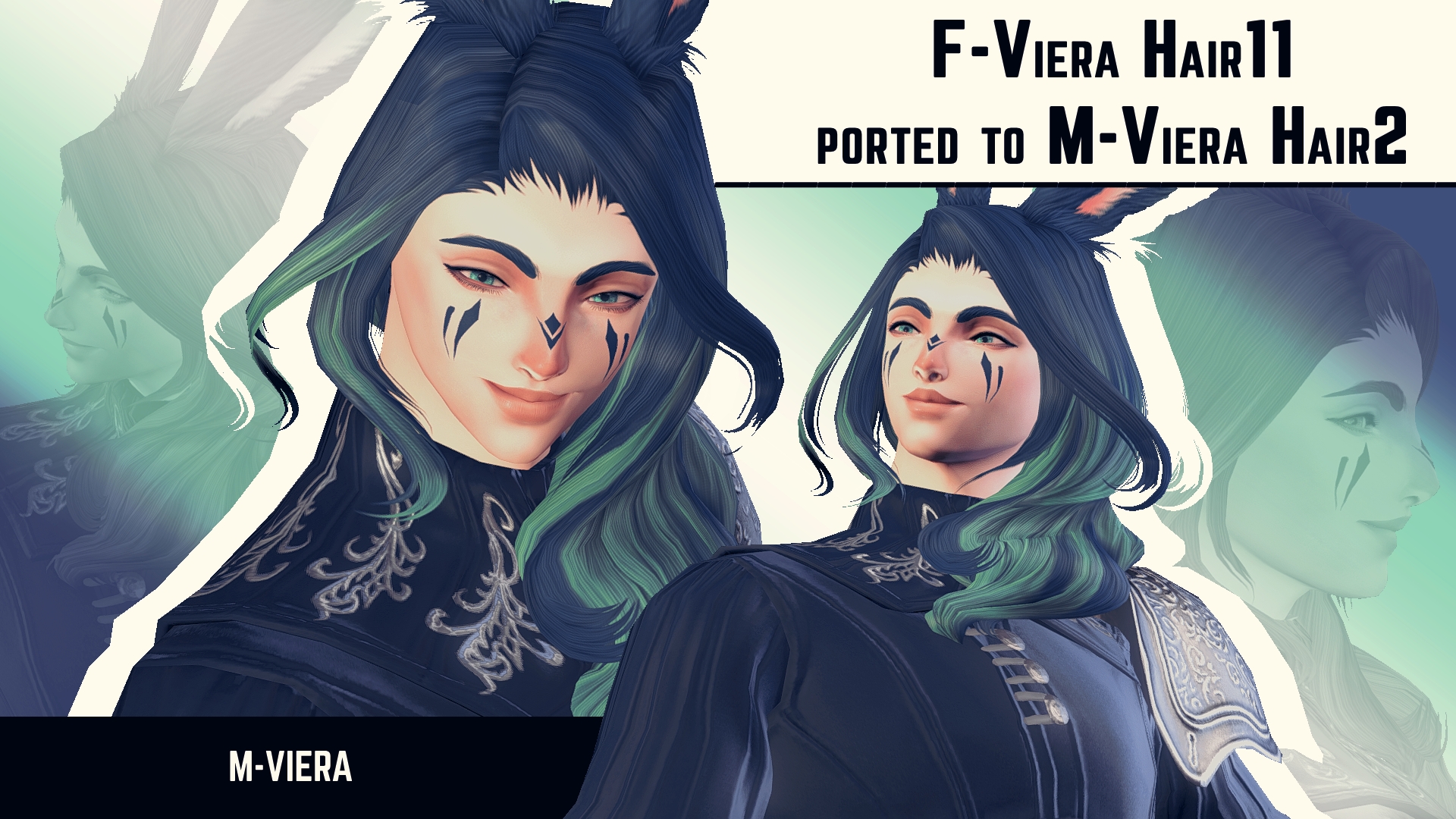 F-Viera Hair 11 to M-Viera 2 | XIV Mod Archive