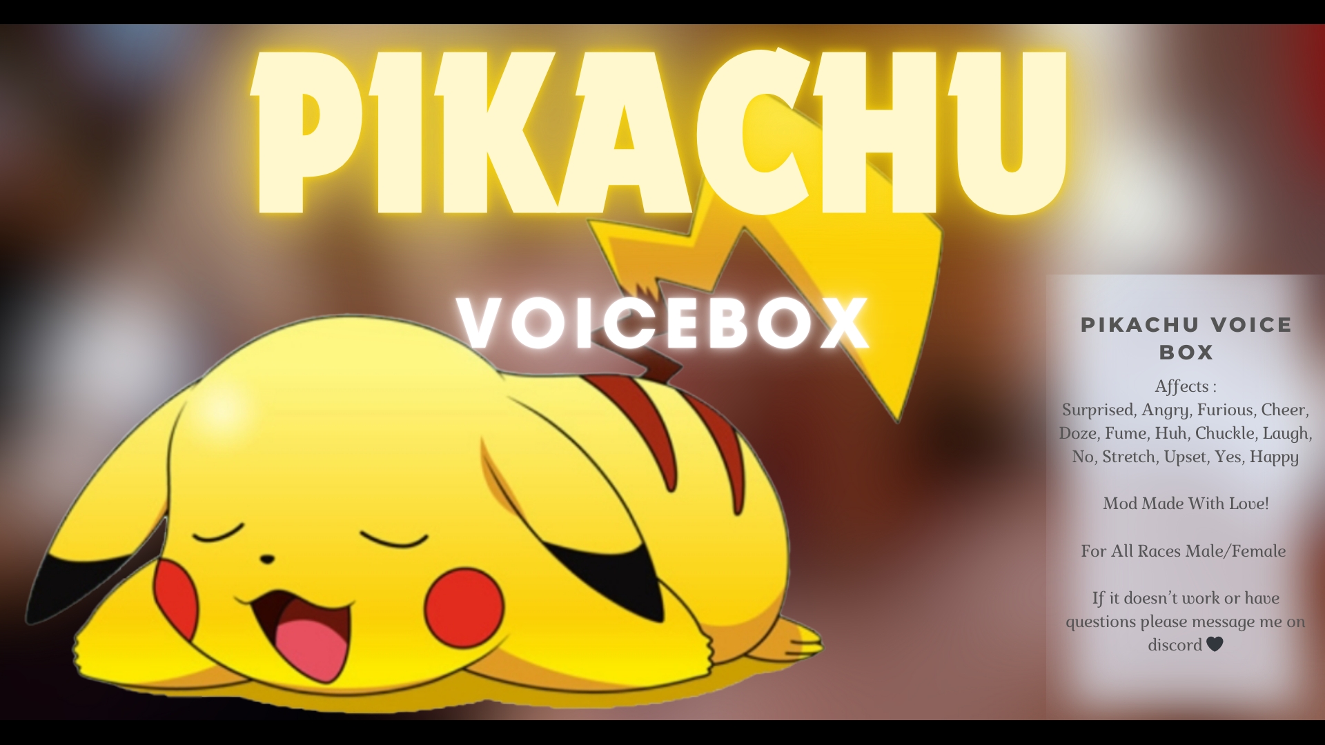 Pikachu Voice Box FOR EVERYONE! *UPDATED* | XIV Mod Archive