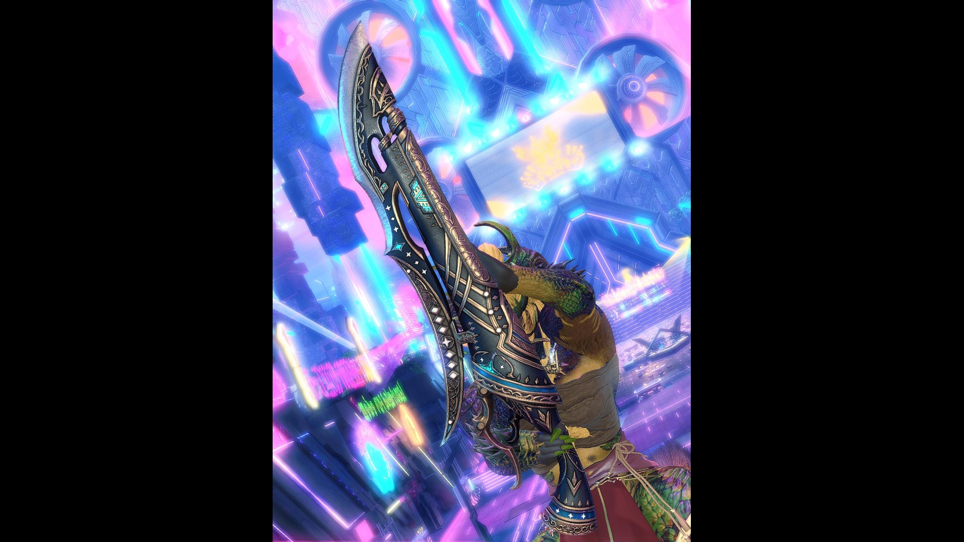 Bigger Dark Horse Champion's Gunblade | XIV Mod Archive