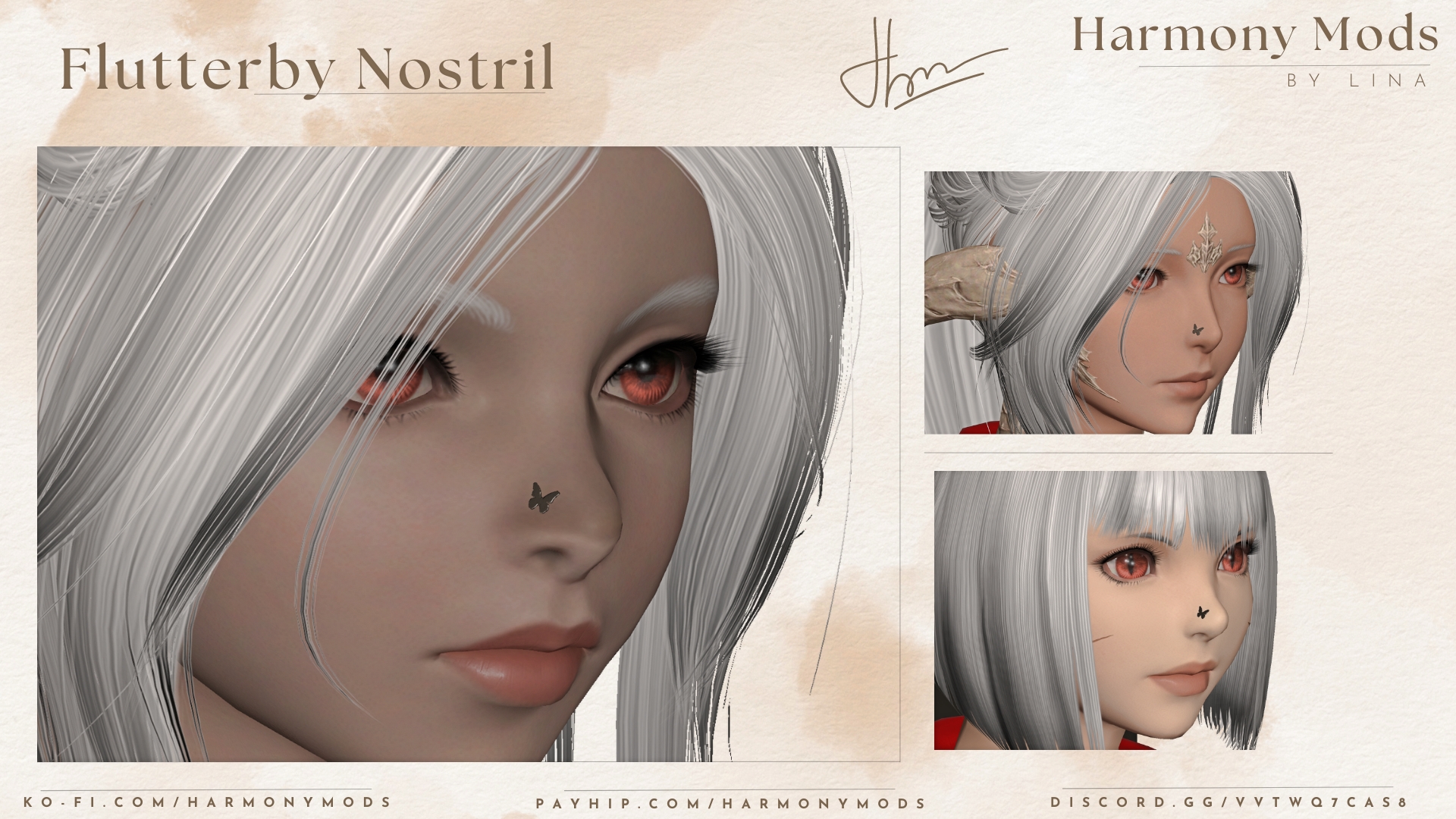 [HM] Flutterby Nostril Piercing | XIV Mod Archive
