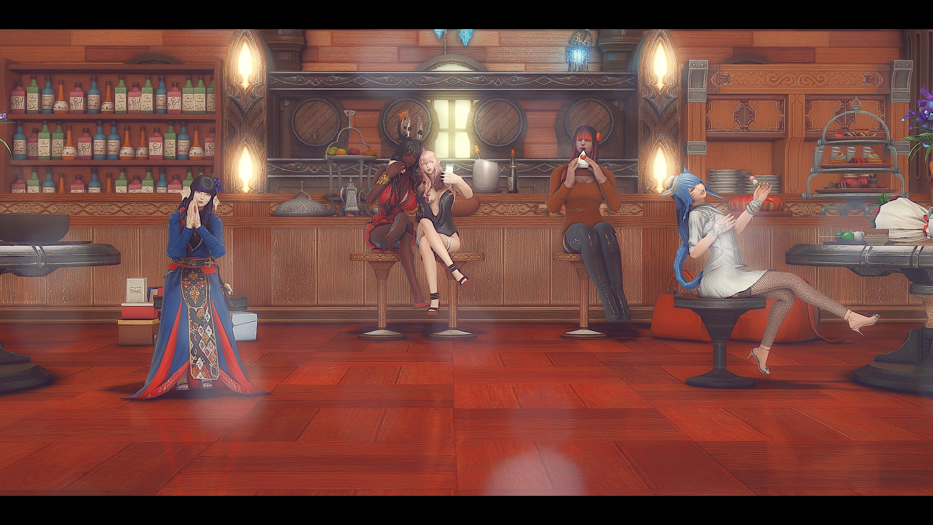 Aurora's poses - Festive evening | XIV Mod Archive