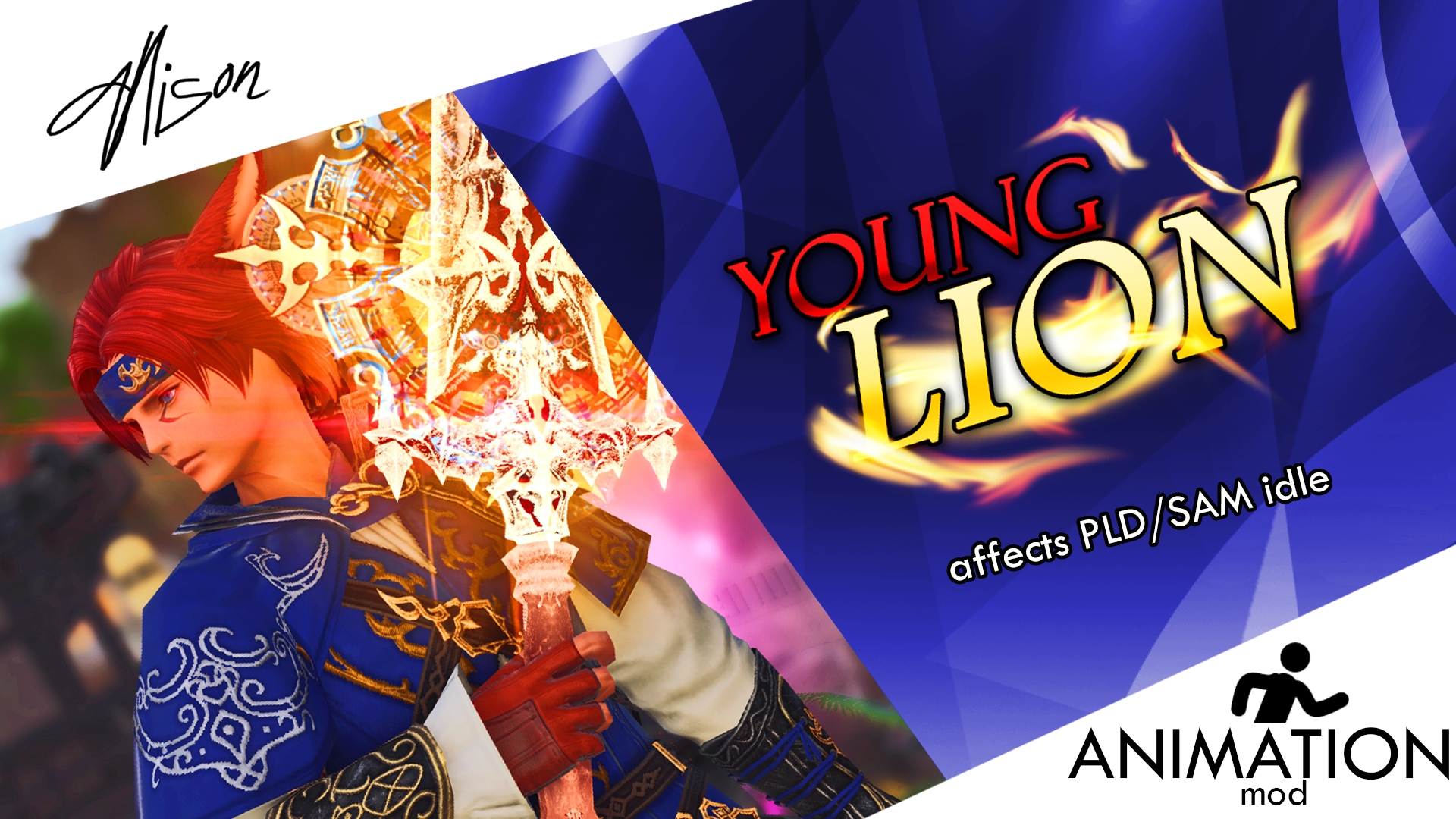 Young Lion: A PLD/SAM idle stance | XIV Mod Archive