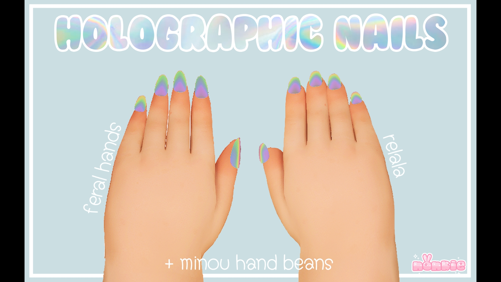 holographic nails ♡ a relala nail mod | XIV Mod Archive