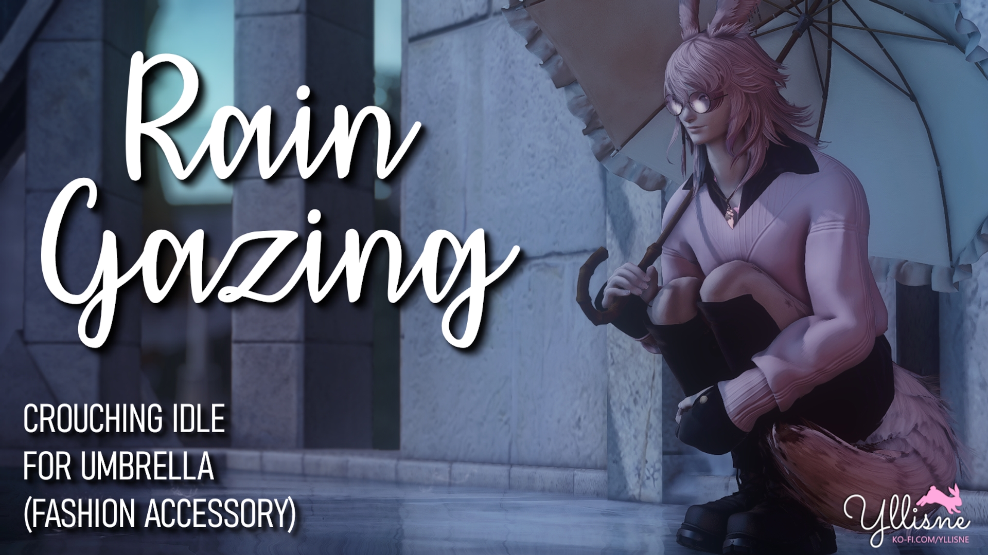 [☀️DT] Rain Gazing - crouch with umbrella fashion accessory | XIV Mod ...