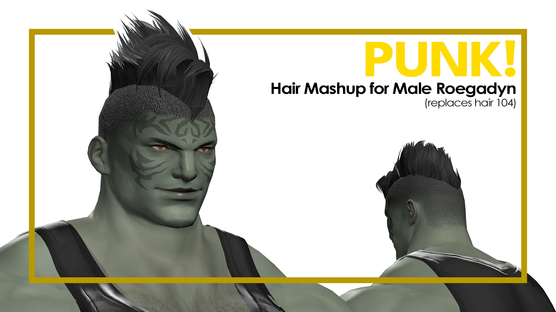 Punk! Hair Mashup for Male Roegadyn | XIV Mod Archive