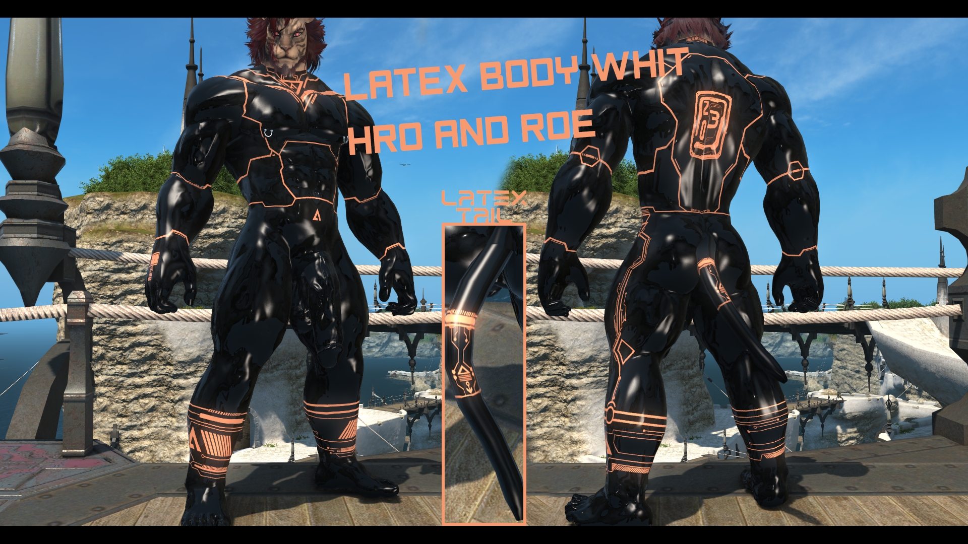 QFS-F2 Latex suit--Hrothgar and Roegadyn Texture suit | XIV Mod Archive