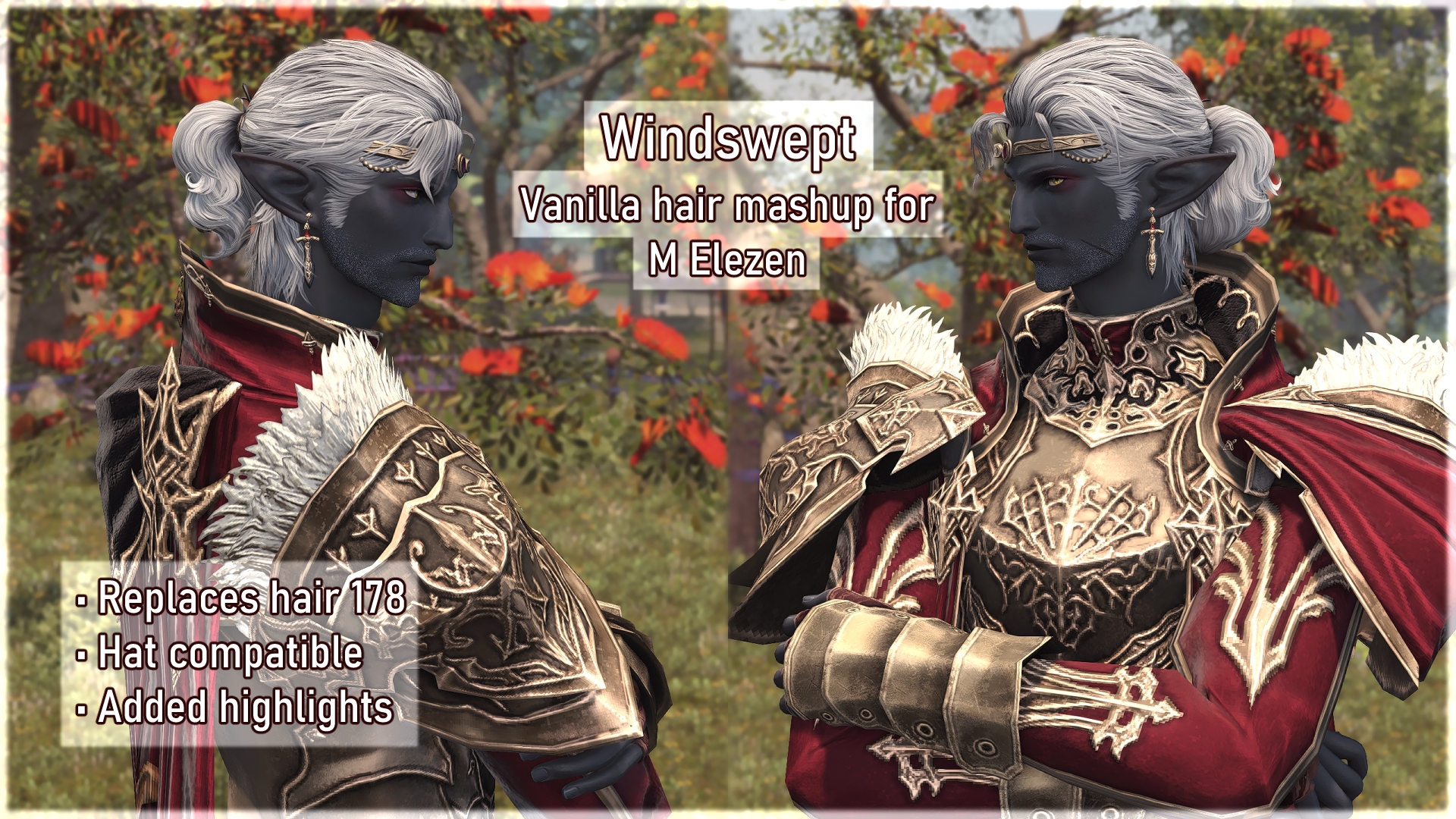 Windswept - Vanilla hair mashup for M Elezen | XIV Mod Archive