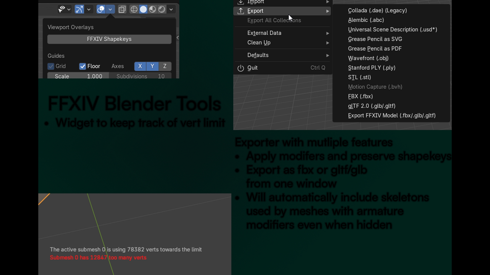 FFXIV Blender tools for Shapekeys | XIV Mod Archive