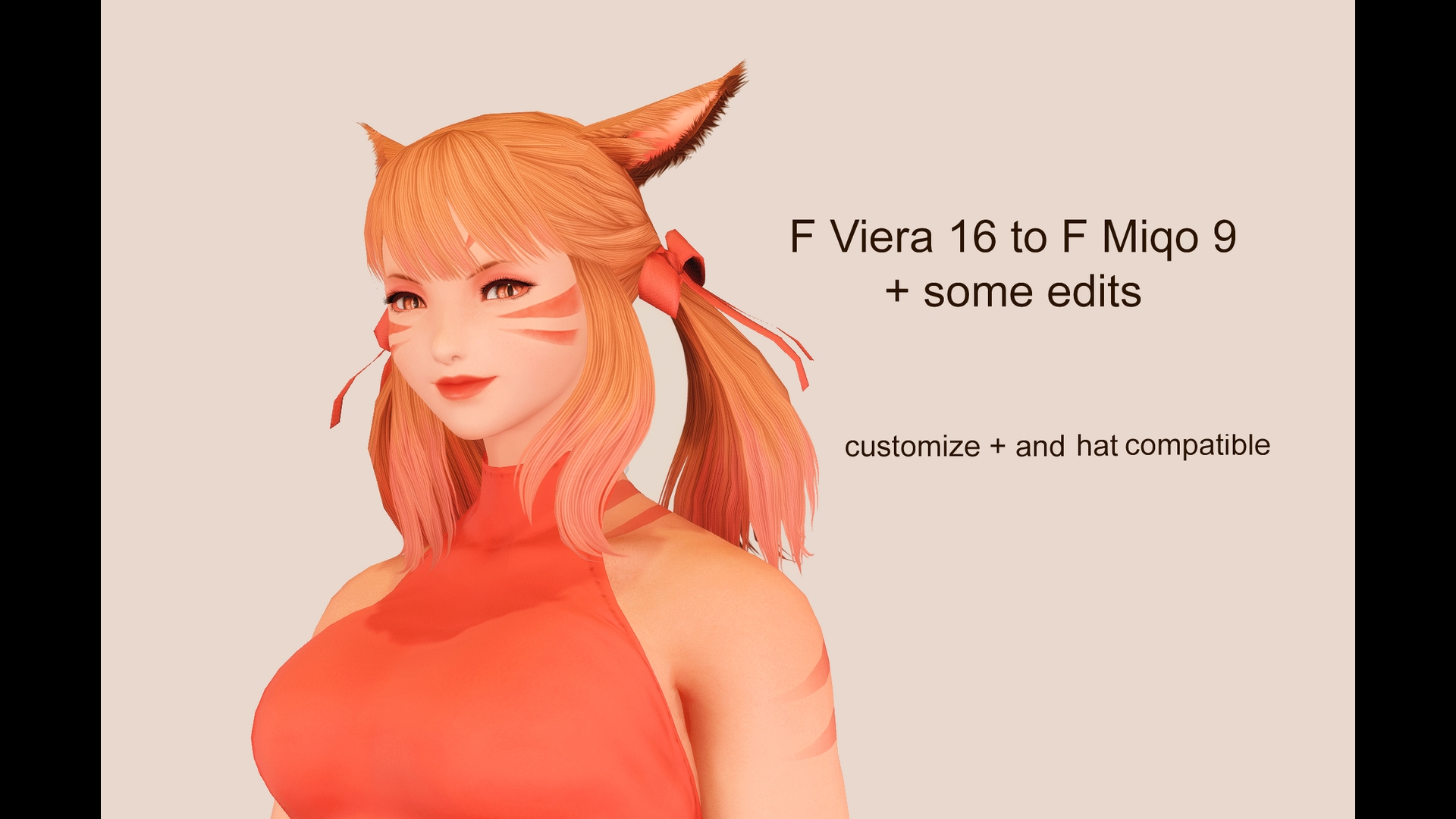 F Viera Hair 16 to F Miqo Hair 9 | XIV Mod Archive
