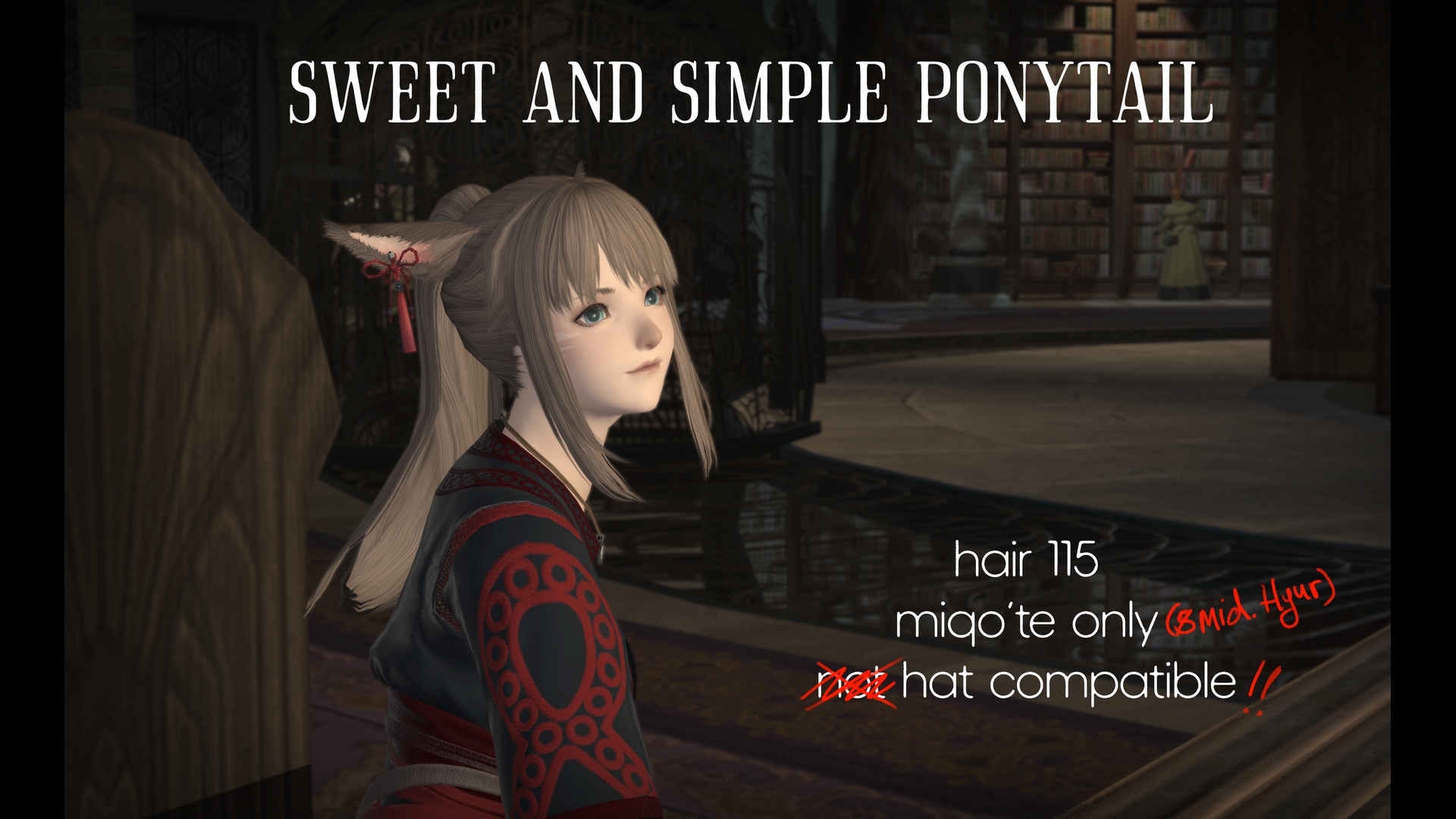 Simple Ponytail - miqo hair 115 and 181 vanilla mashup | XIV Mod Archive