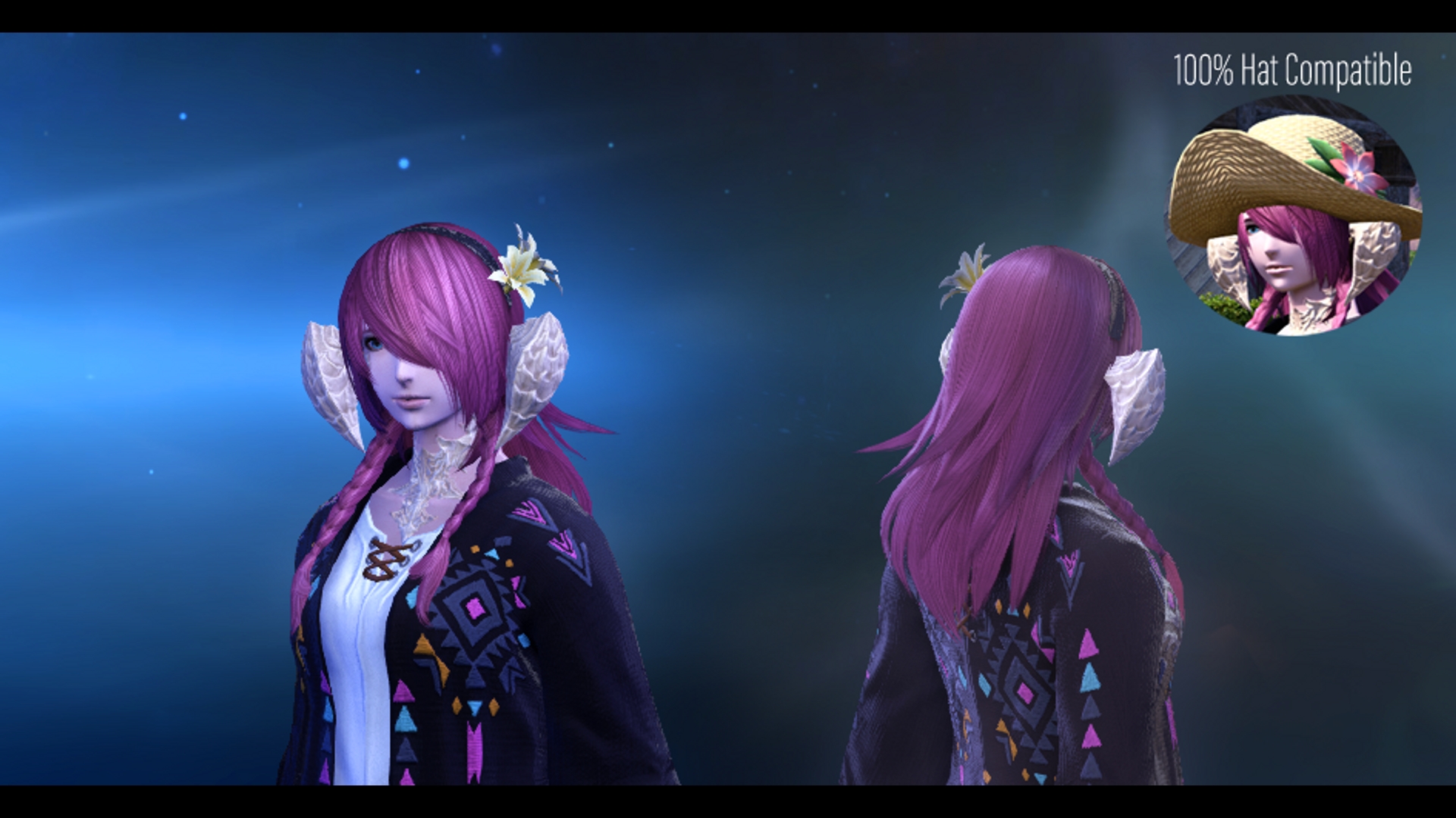 2Braids Hair Mashup(for female Au Ra) | XIV Mod Archive