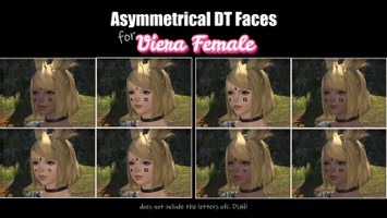 Asymmetrical DT Faces for Miqo'te Female | XIV Mod Archive