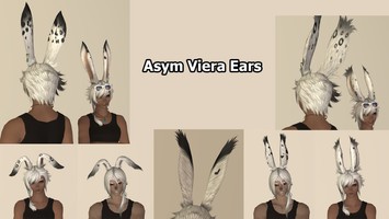 Harlequin Rabbit Ears for Asym Viera Ears | XIV Mod Archive