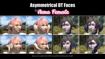 Asymmetrical DT Faces for Miqo'te Female | XIV Mod Archive