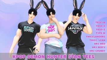 [Mintshelle] Kpop Demon Hunters Stan Tees - Femme | XIV Mod Archive