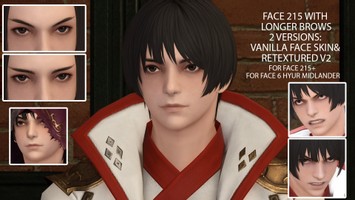 Face 215(Asahi/Fandaniel) as Face 6 Hyur Midlander+ long brows versions ...