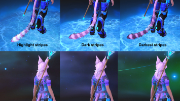 Sleek Banded Miqo'te Tail (Female Aurin Tail) | XIV Mod Archive