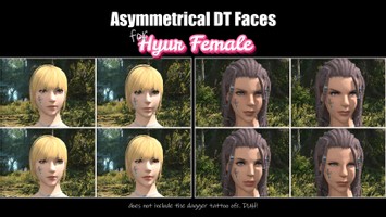 Asymmetrical DT Faces for Miqo'te Female | XIV Mod Archive